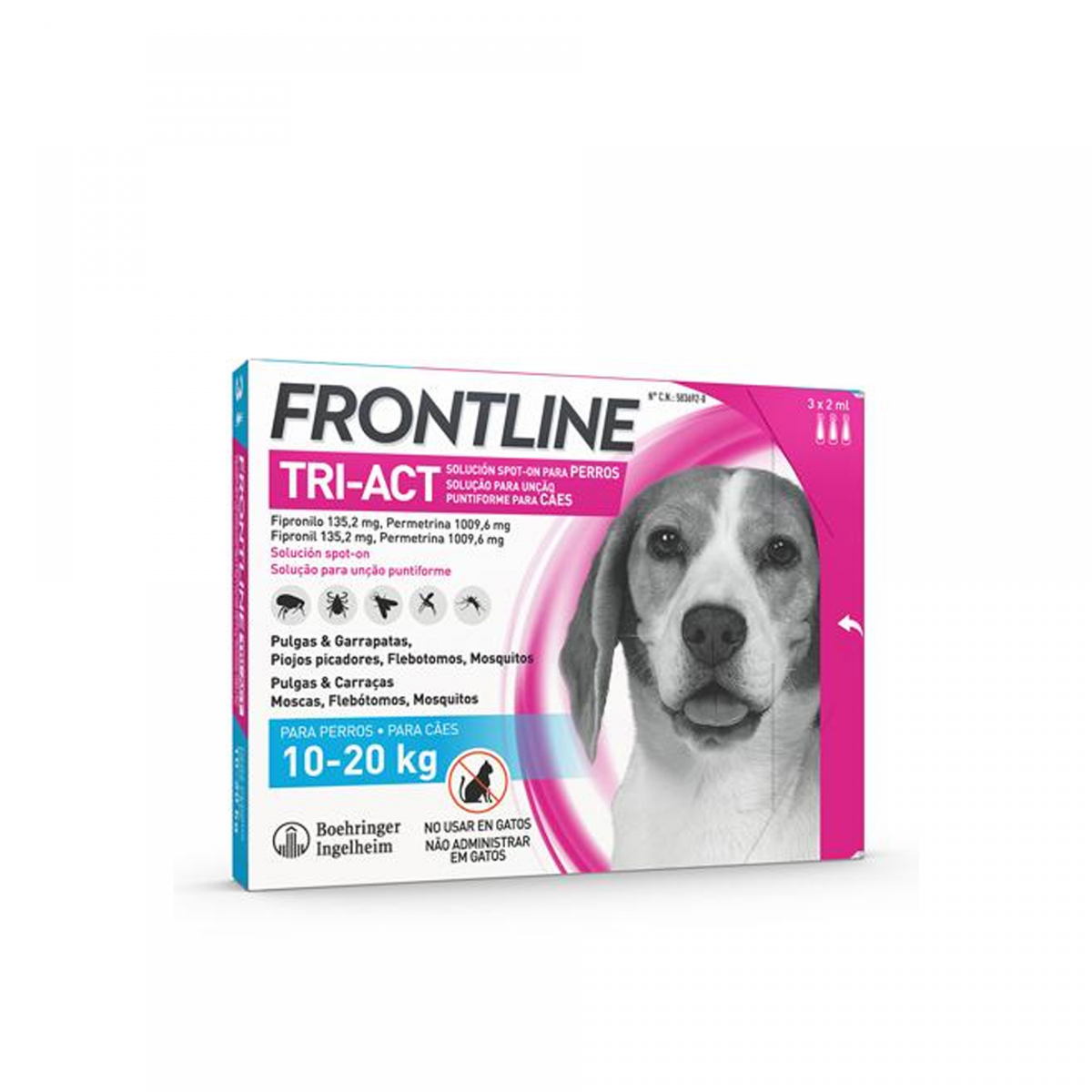 Frontline Tri-Act Cão 10-20Kg 3 Pipetas - 7457291 - Glammy